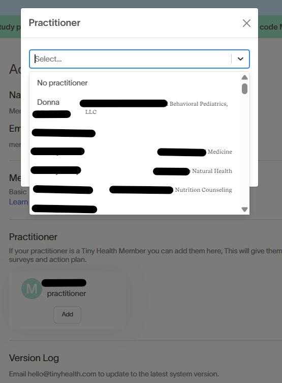 Add your practitioner to your account – Tiny Health